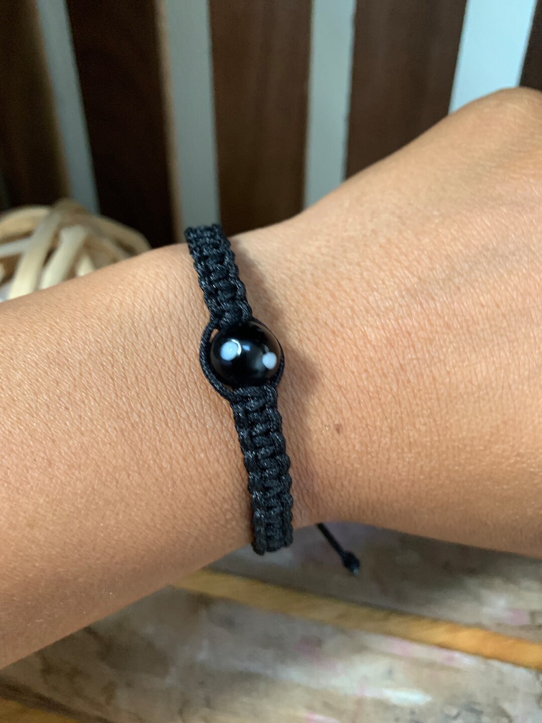 Adjustable Conta Di Ojo Bracelet/anklet Large Bead - Etsy