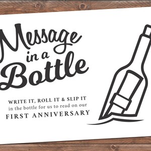 Message in a Bottle - Printable DIY Wedding Sign - Alternative Guest ...