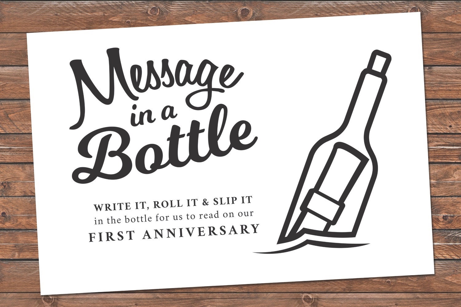 Message in a Bottle - Printable DIY Wedding Sign - Alternative Guest ...