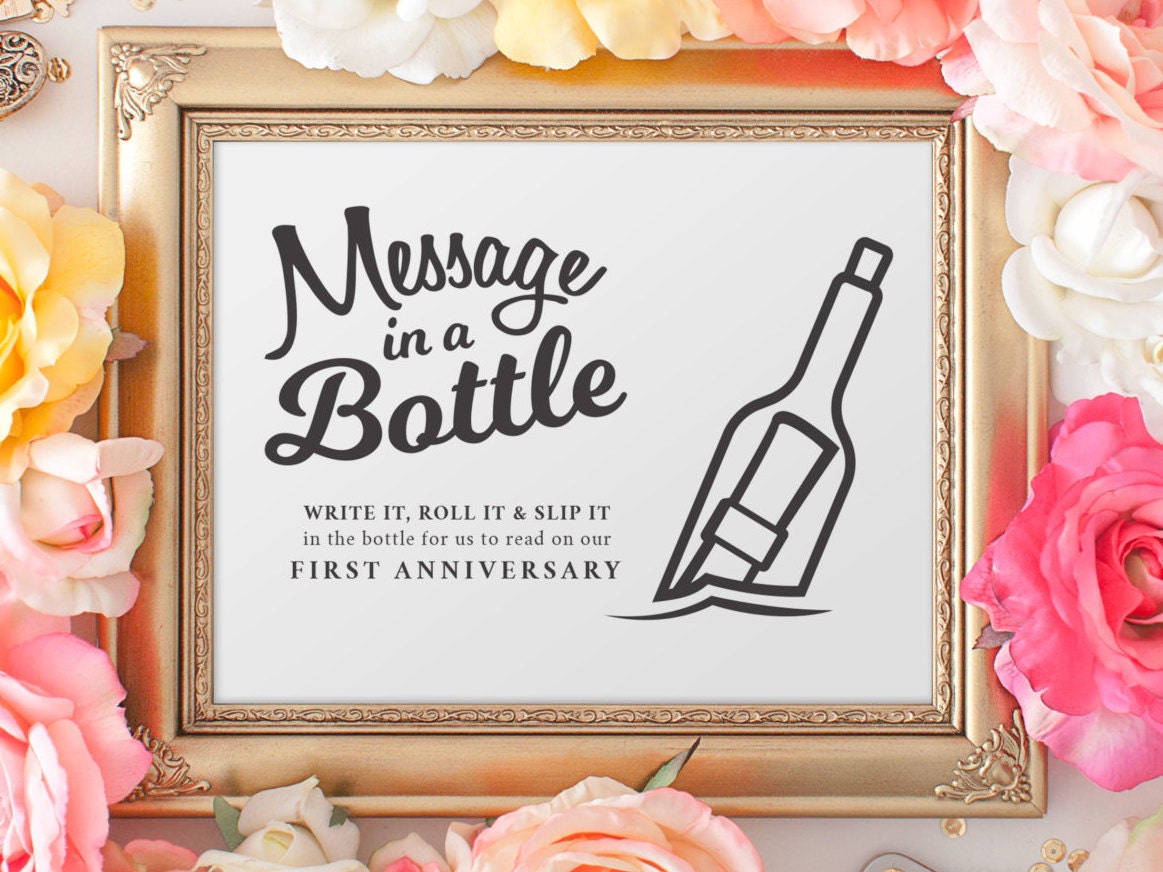 Message in a Bottle - Printable DIY Wedding Sign - Alternative Guest ...