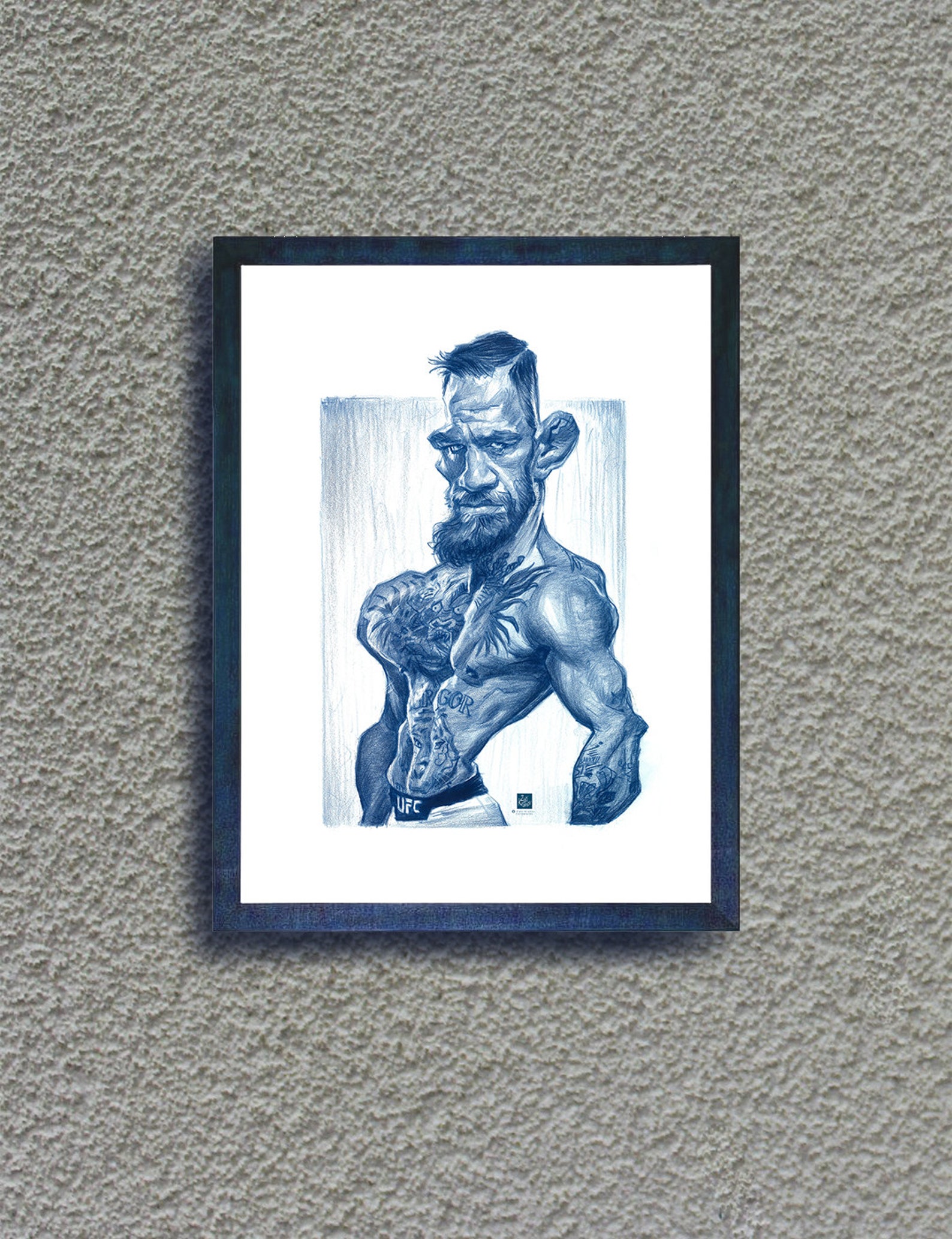 Conor Mcgregor Digital Size A4 Caricature Art Celebrity Pencil Blue ...