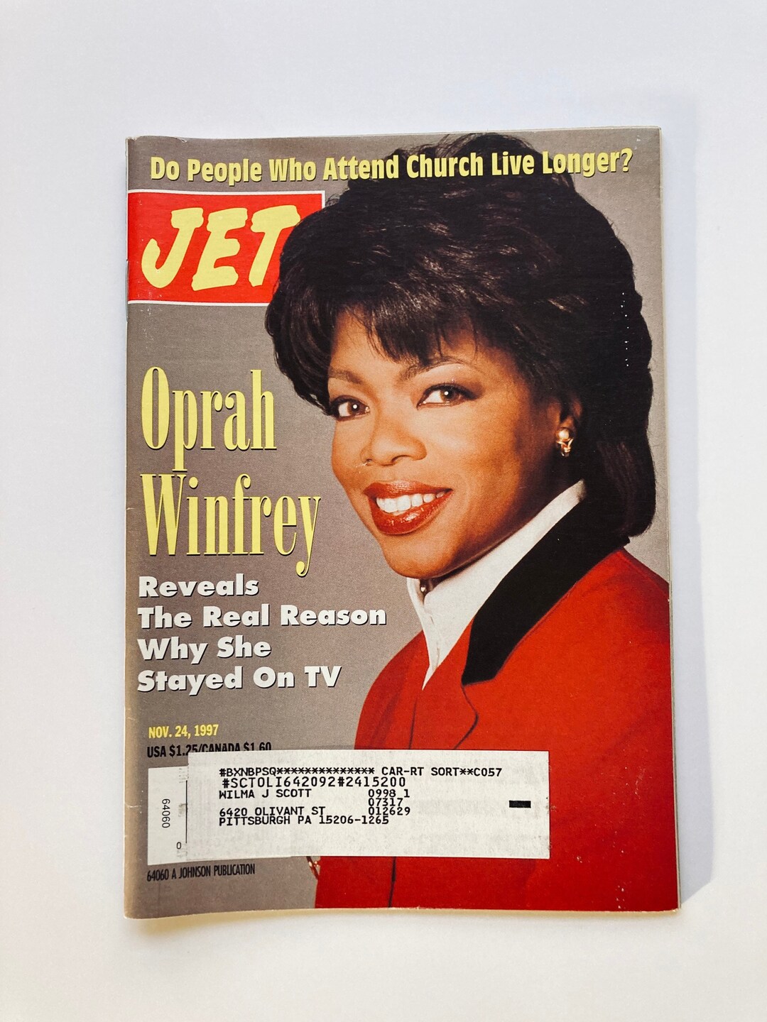 Jet Magazine November 24, 1997 Oprah cover - Etsy