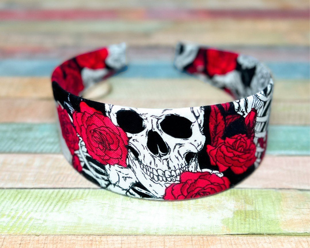 Nerdibands Skeleton and Rose Headband - Etsy