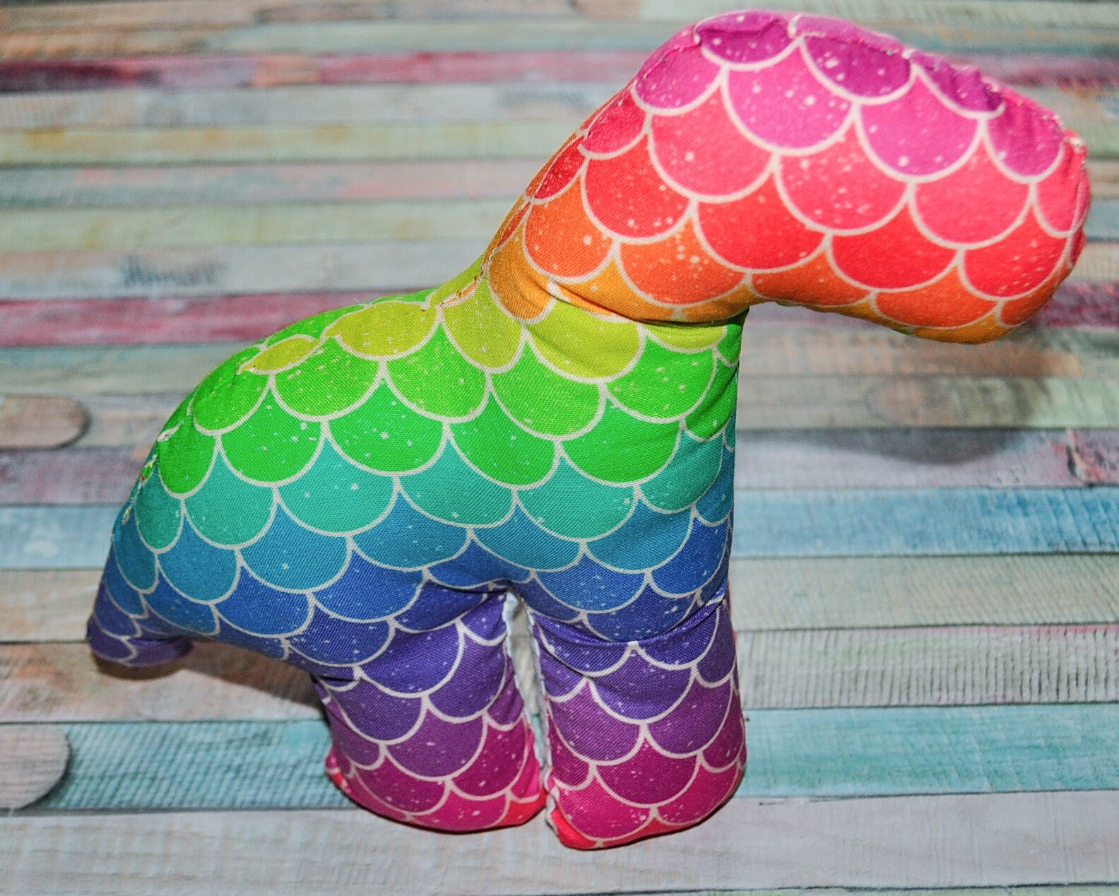 Nerdisaurus Rainbow Brontosaurus Dinosaur - Etsy UK