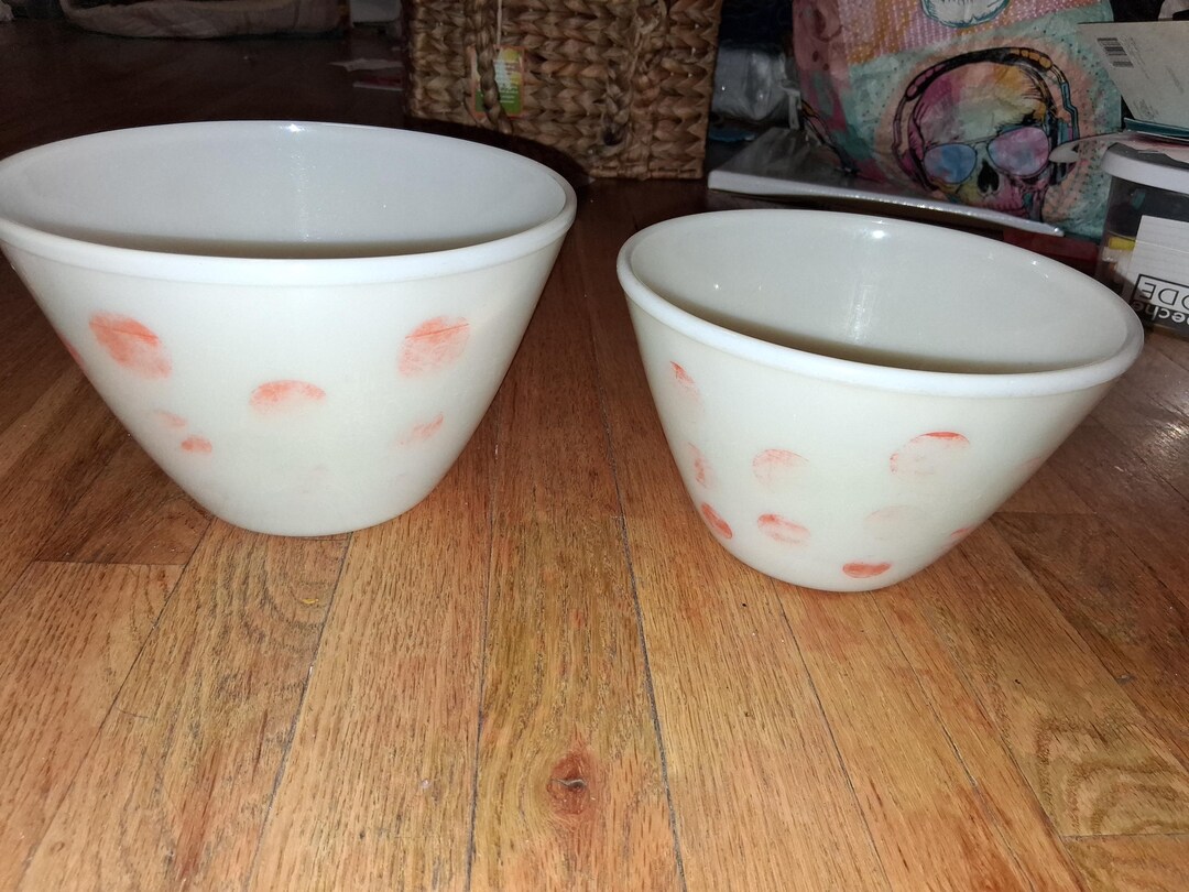 Vintage Fire King Dot Bowls Fair Faded - Etsy