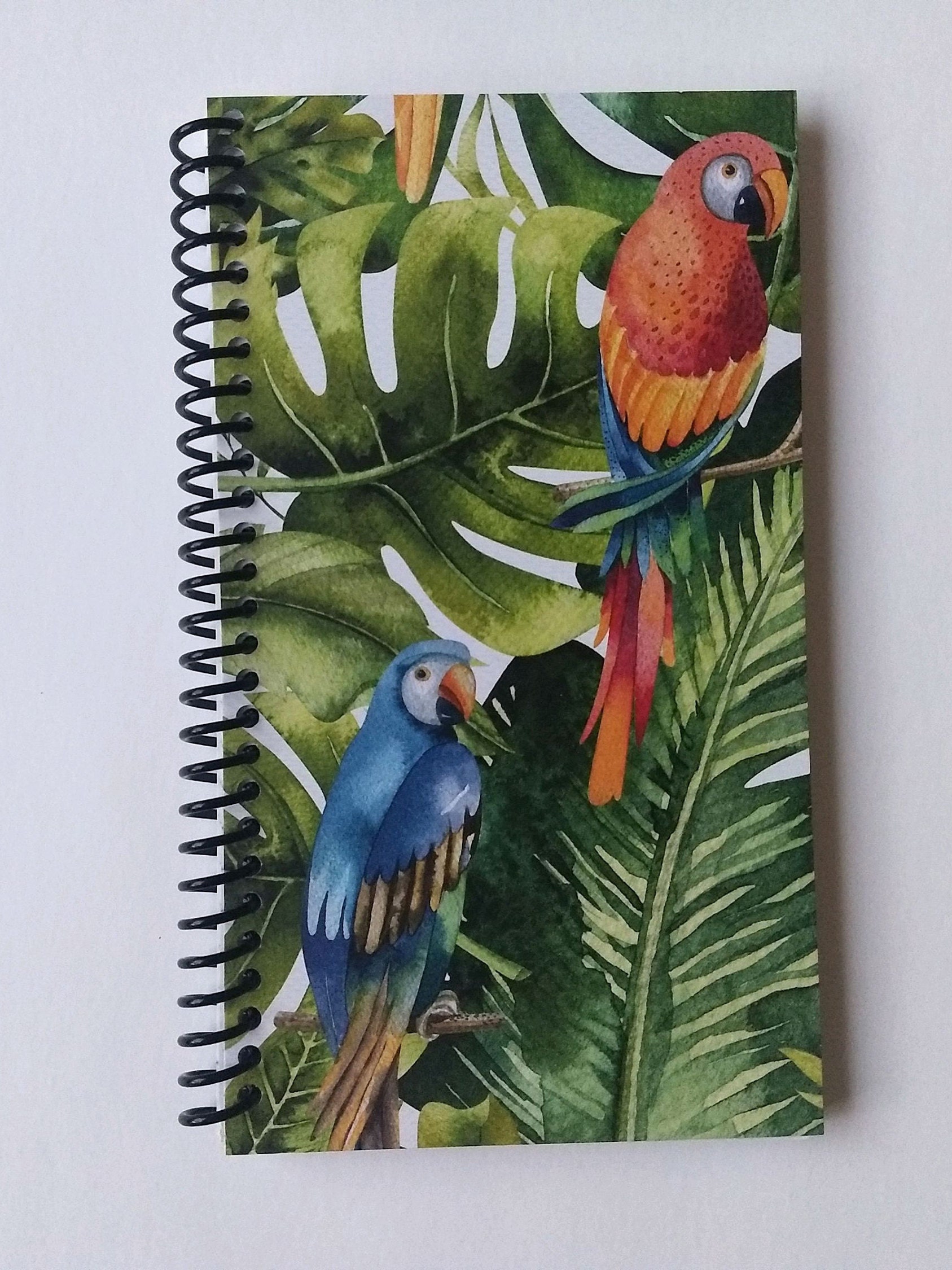 Birds Parrots Spiral Notebook Hand Made from Specialty Paper | Etsy