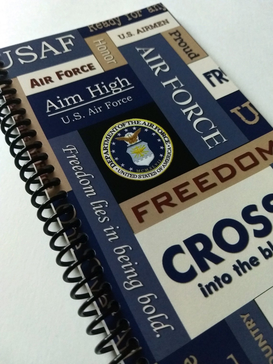 Air Force Spiral Notebook Hand Made From Specialty Paper - Etsy