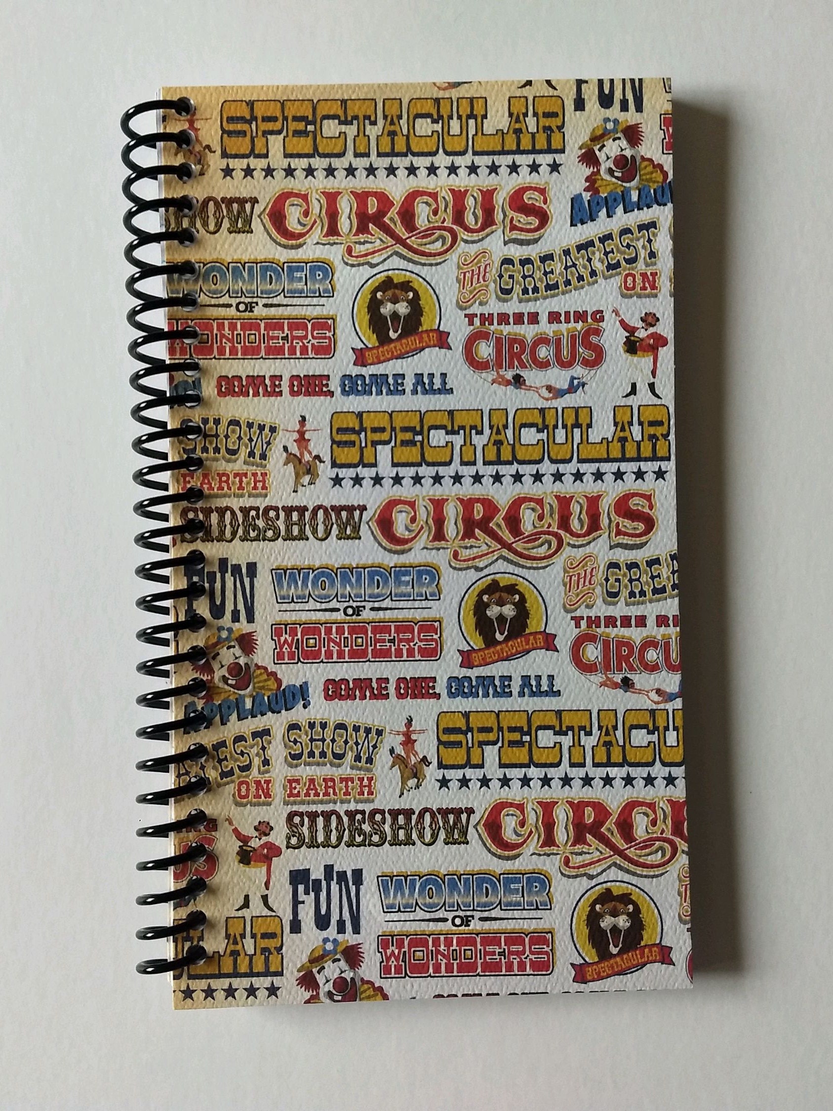 Circus Spiral Notebook Hand Made From Specialty Paper - Etsy