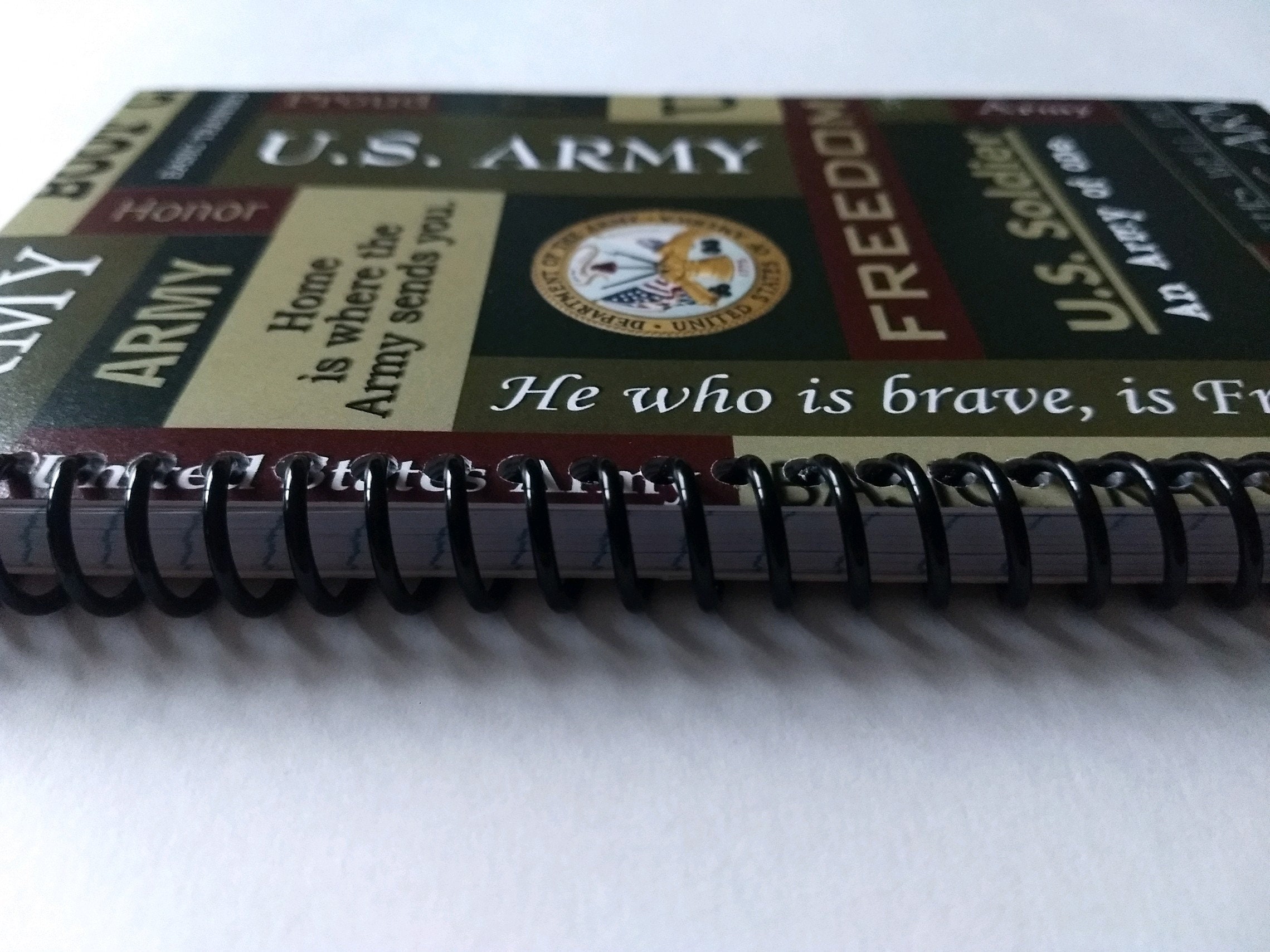 Army Spiral Notebook Hand Made from Specialty Paper | Etsy