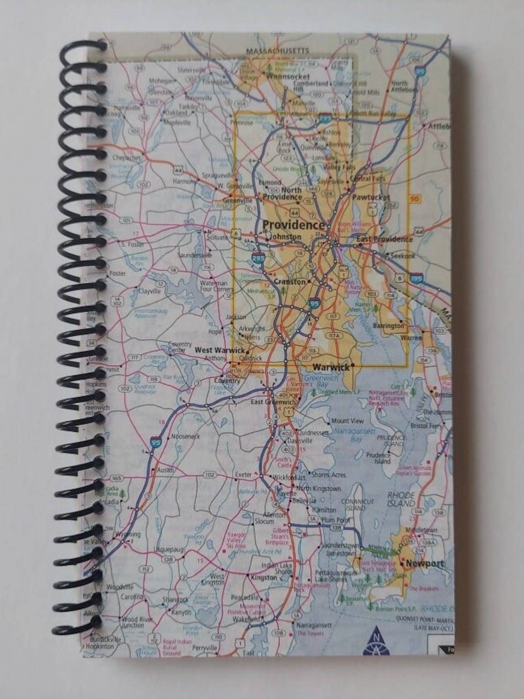 Providence Rhode Island Spiral Notebook Hand Made From Map - Etsy