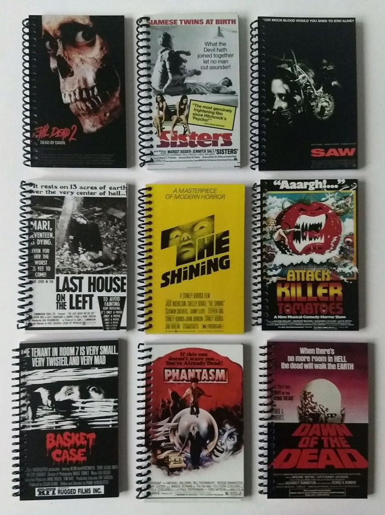 Mini Horror Movie Poster Spiral Notebooks | Etsy