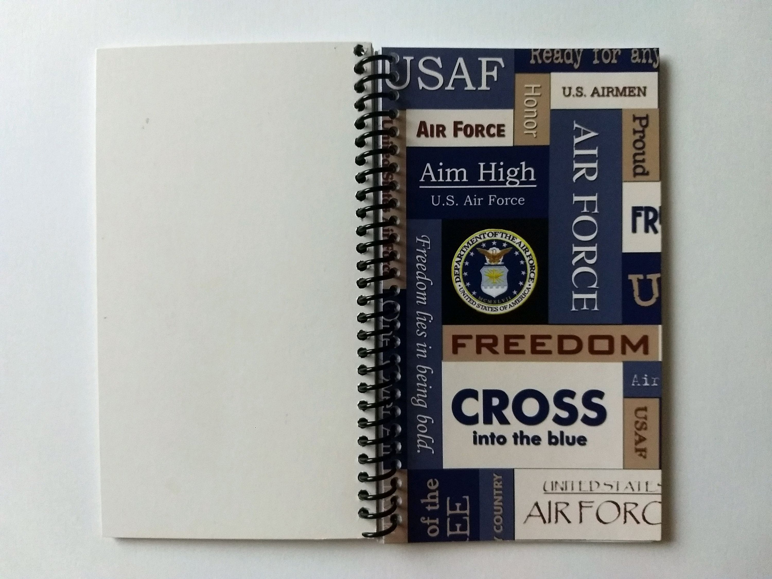 Air Force Spiral Notebook Hand Made From Specialty Paper - Etsy