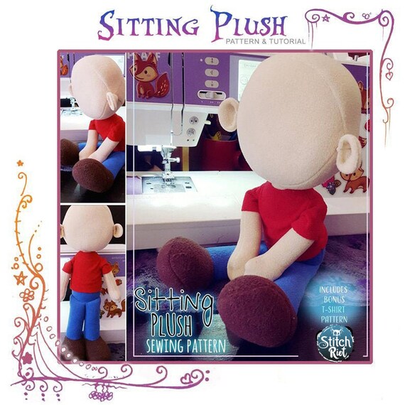 Sitting Plush Human Sewing Pattern & Tutorial with bonus - Etsy España