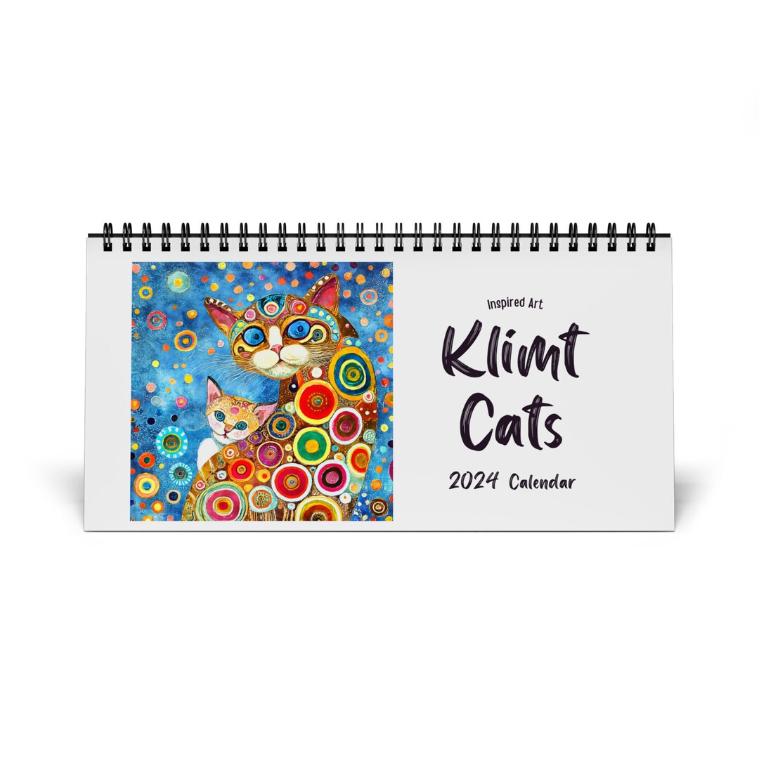 Gustav Klimt Inspired Cat Calendar Cat Desktop Calendar 2024 Klimt-like ...