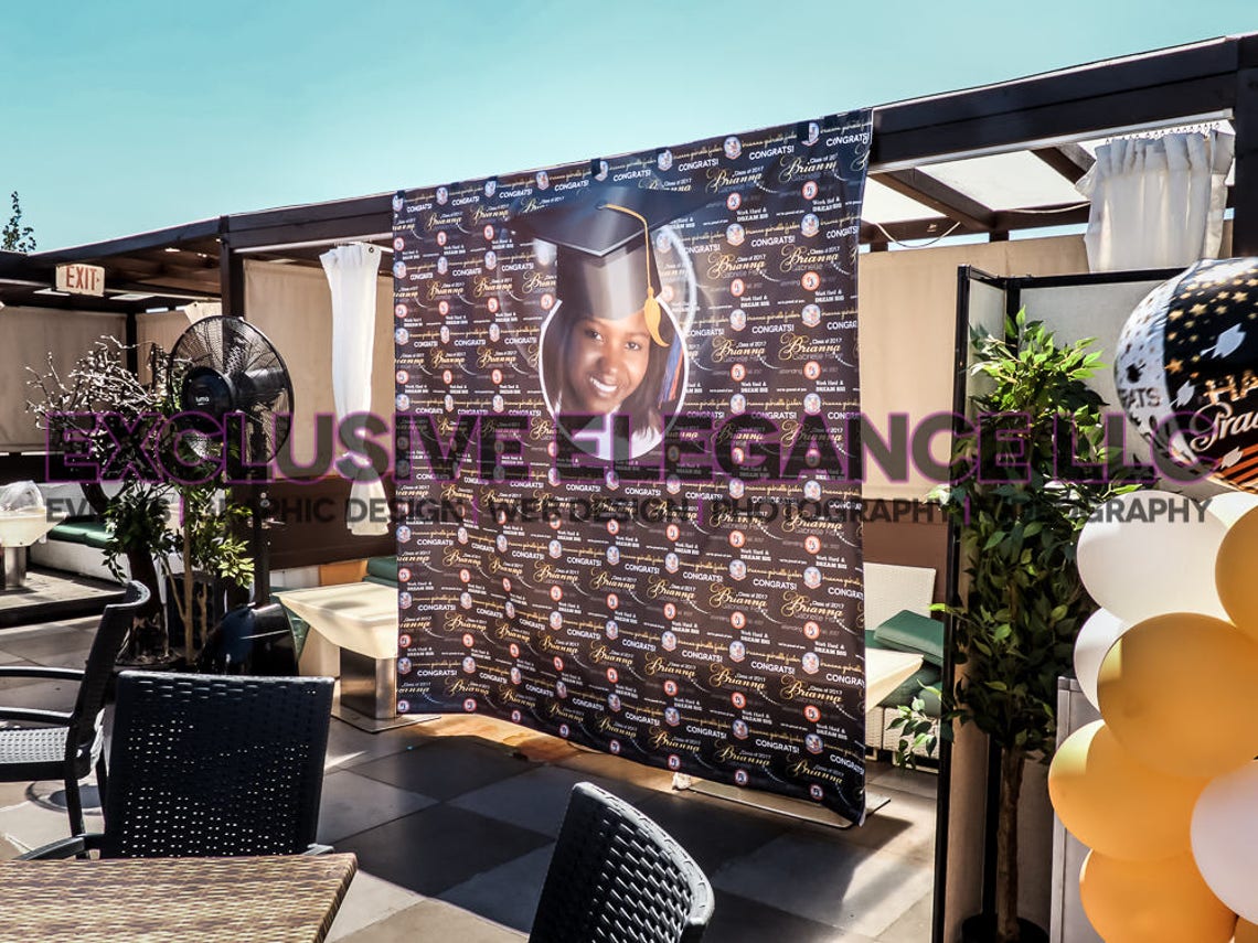 8x8 Banner Backdrop for Photobooth, Weddings, VIP Entrance, Graduation ...