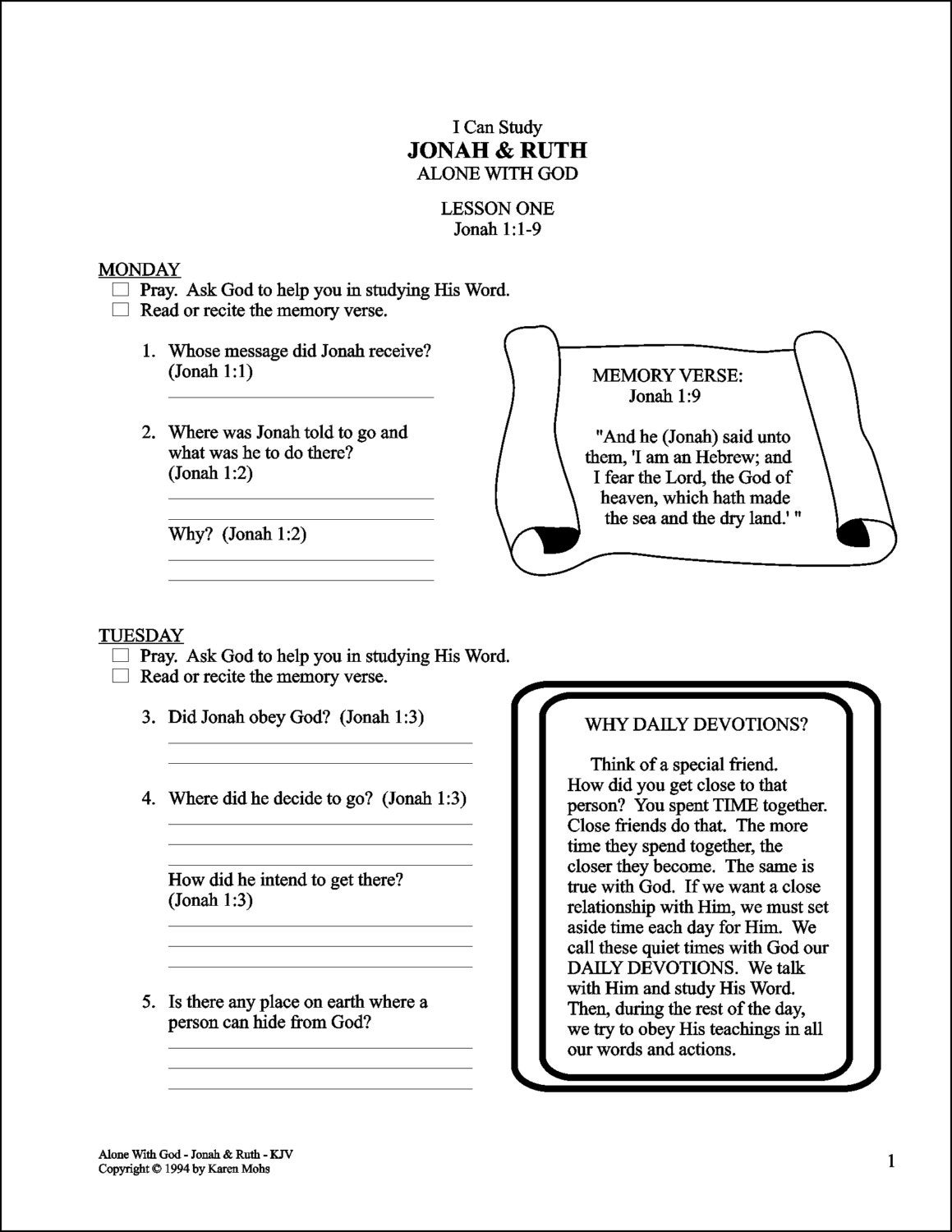 Jonah & Ruth Bible Study, Homeschool Curriculum, Sunday School ...