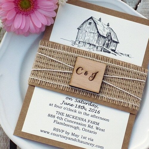 Barn Wedding Invite Farm Invitation Farm Wedding Rustic - Etsy
