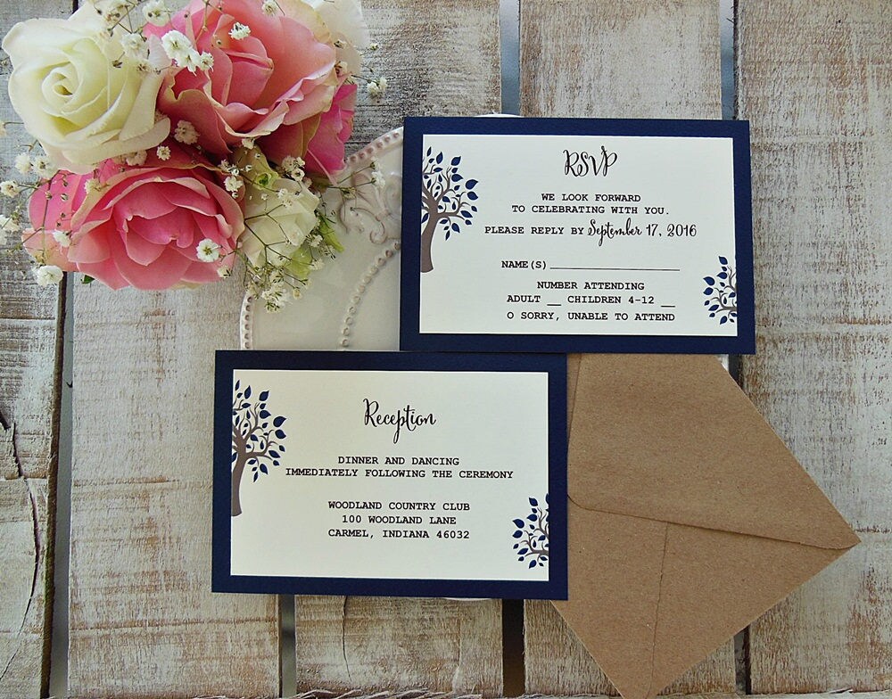 Rustic Wedding Invitation Suite, Rustic Wedding, Printed Invitation Set ...