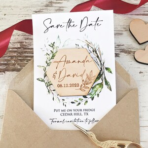 Hexagon Save-the-date Magnet, Modern Save the Date Cards, Wedding Trend ...