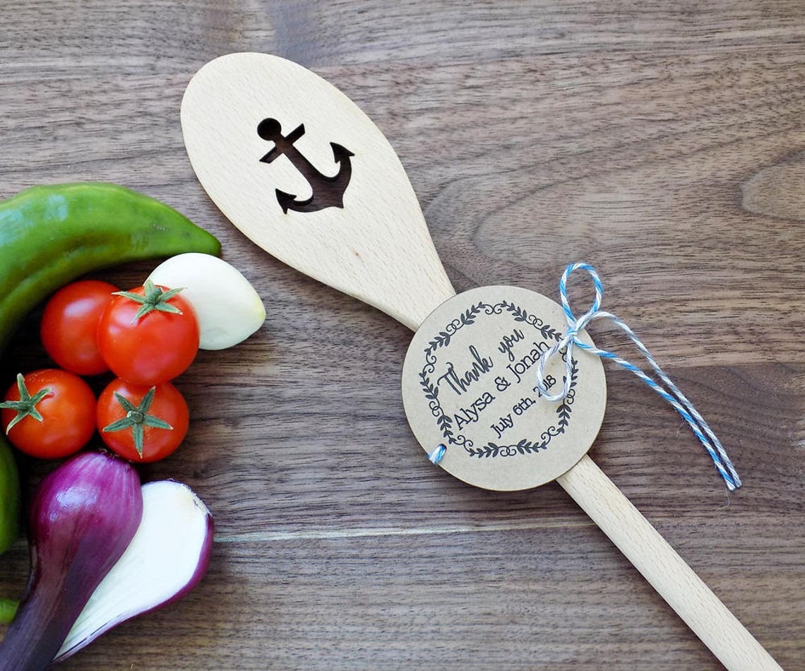 Anchor Wooden Spoon Rustic Wedding Favors Wooden Spoons Bridal - Etsy