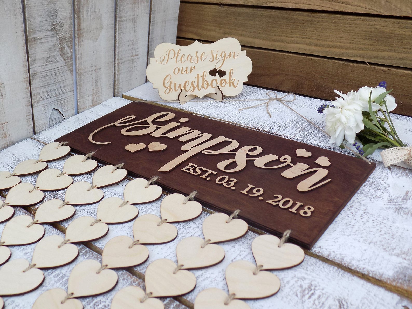 Wedding Guest Book Rustic Guest Book Custom Guest Book Rustic | Etsy