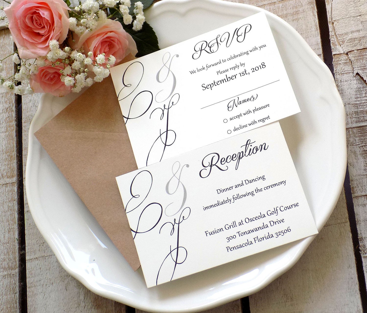 Burlap Wedding Invitation Suite Rustic Wedding Invitation Set - Etsy