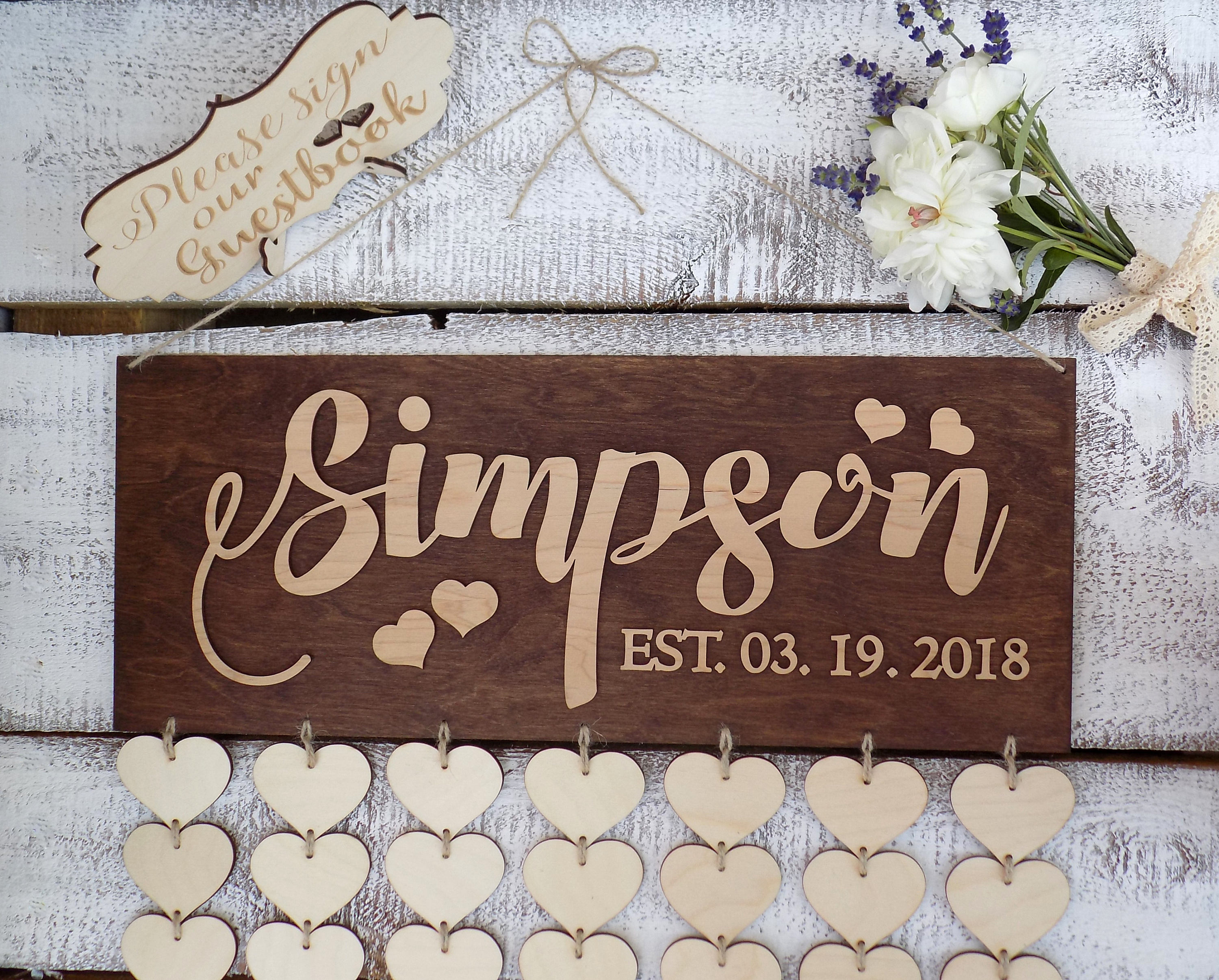 Wedding Guest Book Rustic Guest Book Custom Guest Book Rustic | Etsy