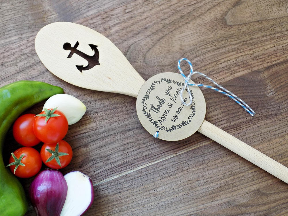 Anchor Wooden Spoon Rustic Wedding Favors Wooden Spoons Bridal | Etsy