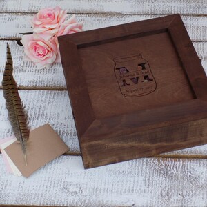 3D Mason Jar Guest Book Wooden 3D Mason Jar Mason Jar Shadow Box Mason ...