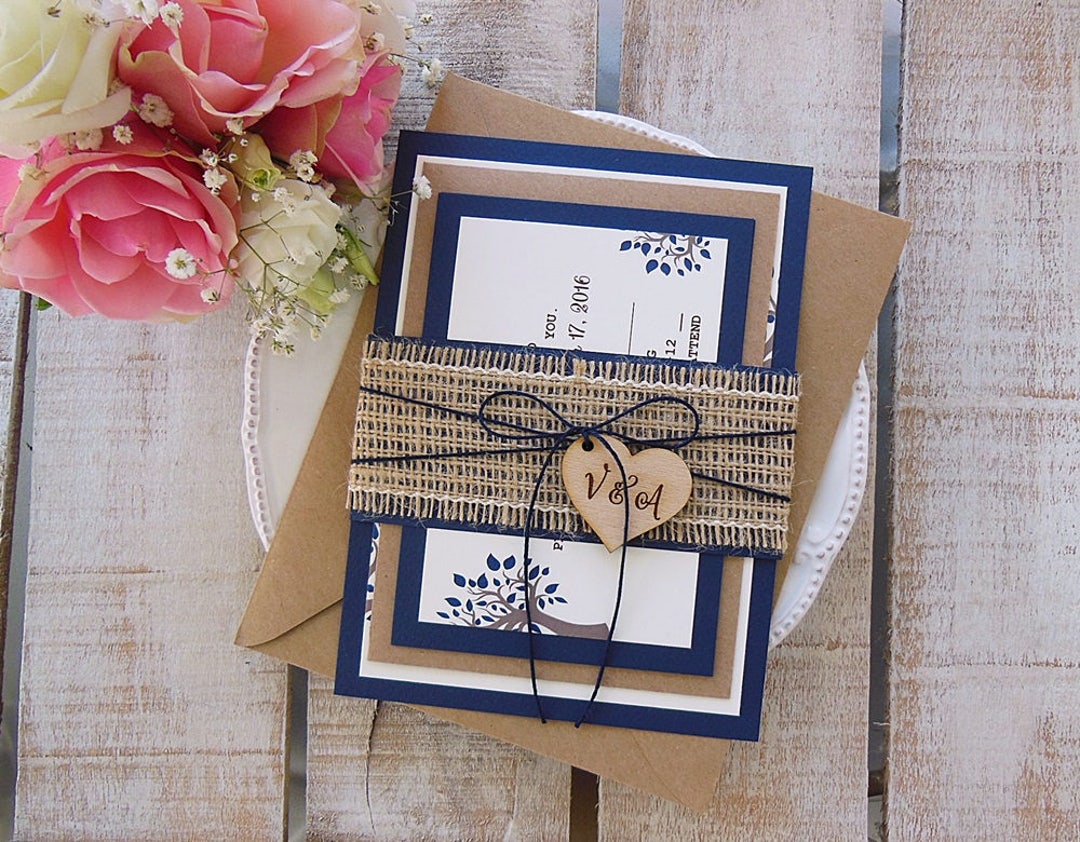 Rustic Wedding Invitation Suite, Rustic Wedding, Printed Invitation Set ...