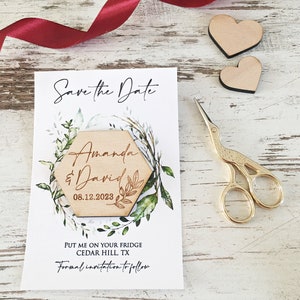 Hexagon Save-the-date Magnet, Modern Save the Date Cards, Wedding Trend ...