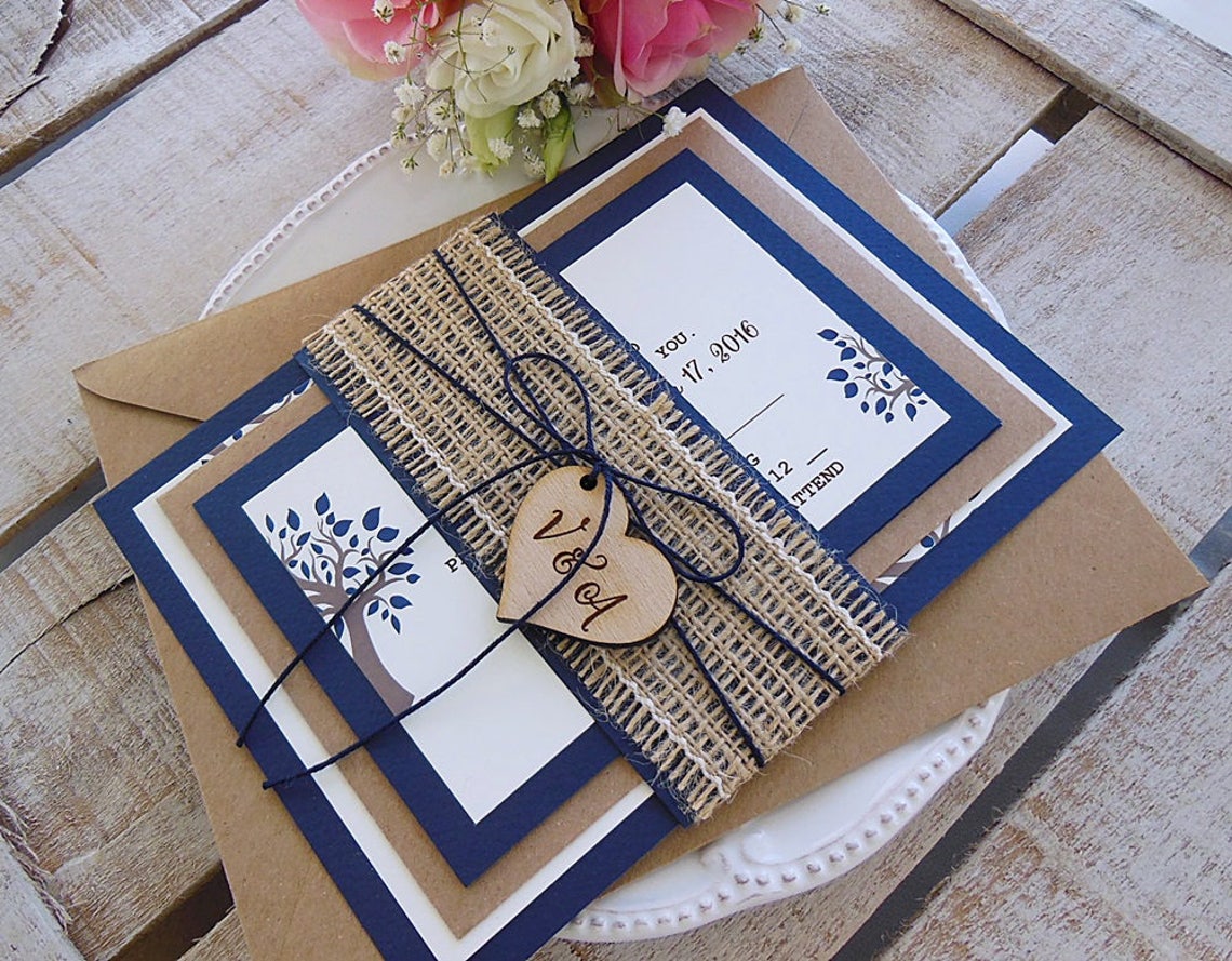 Rustic Wedding Invitation Suite Rustic Wedding Printed - Etsy