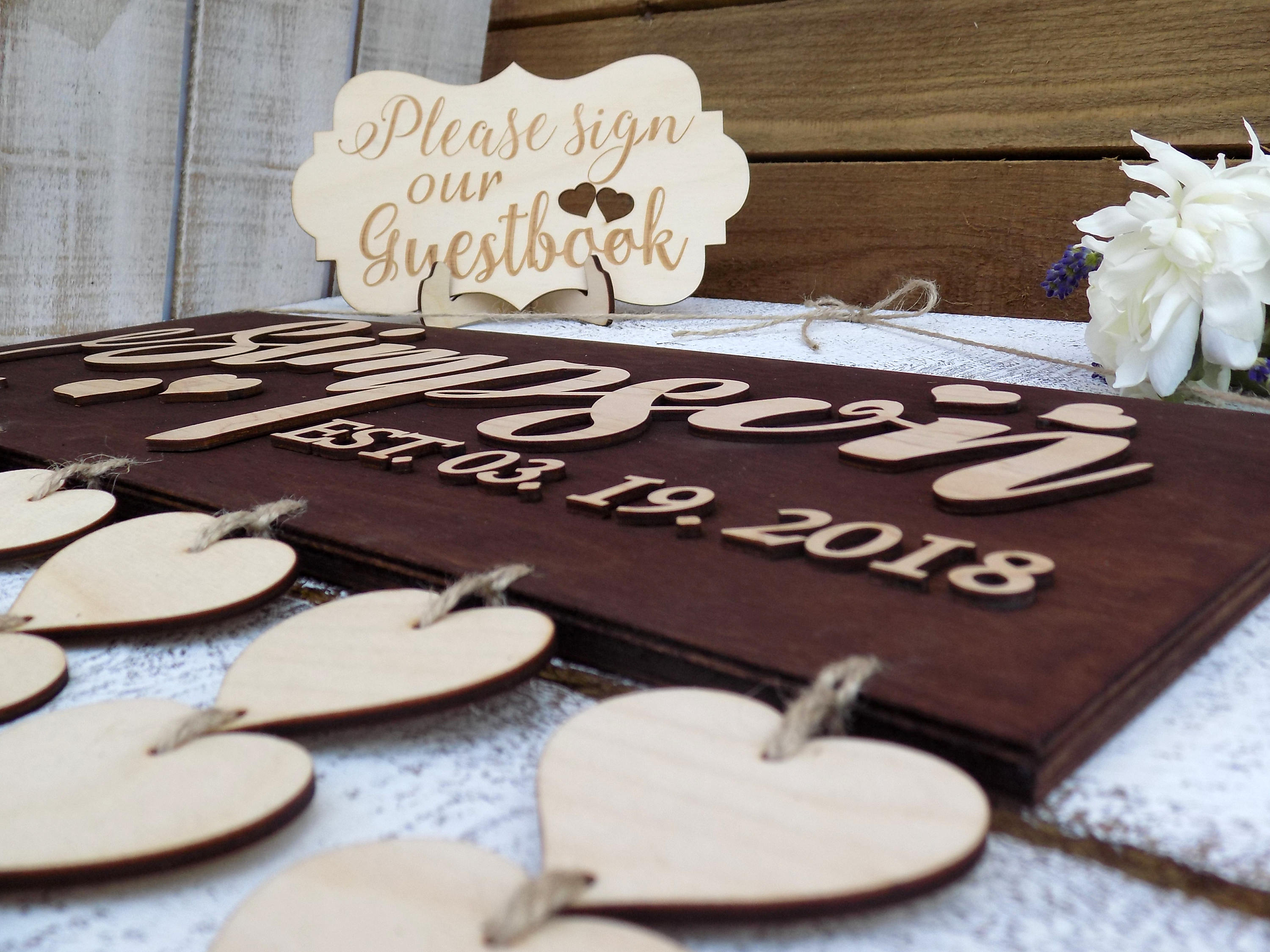 Wedding Guest Book Rustic Guest Book Custom Guest Book Rustic | Etsy