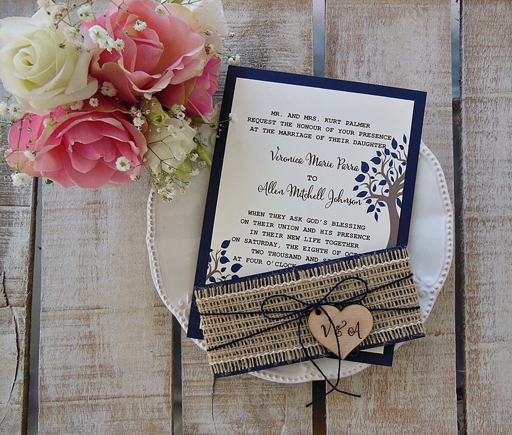 Rustic Wedding Invitation Suite, Rustic Wedding, Printed Invitation Set ...
