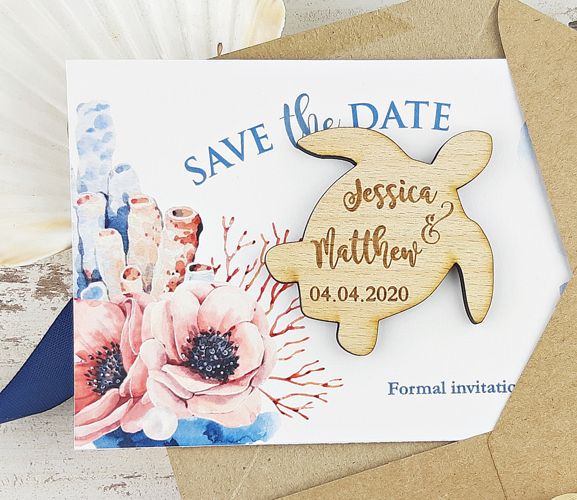 Rustic Sea Turtle Save the Date Magnet Magnet Wood Magnet - Etsy