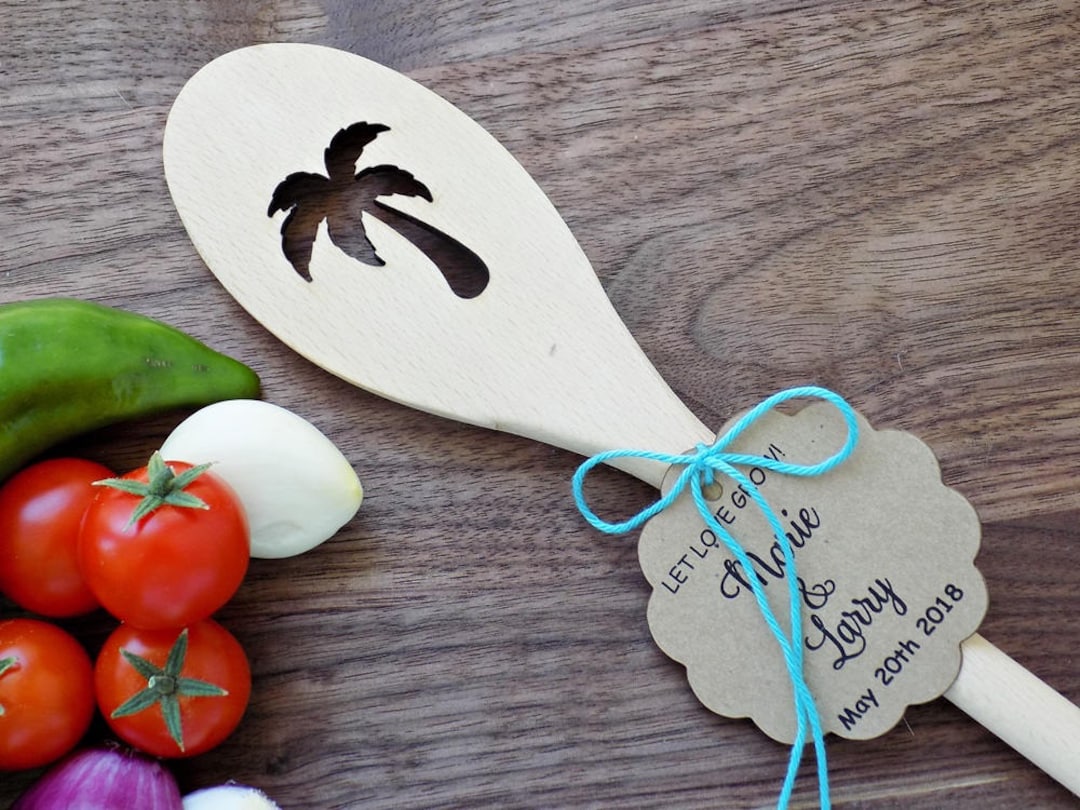 Beach Wedding Favor Palm Tree Wooden Spoon Palm Tree Party Favor Rustic ...