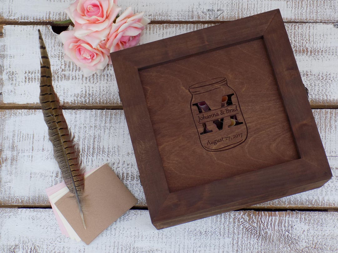 3D Mason Jar Guest Book Wooden 3D Mason Jar Mason Jar Shadow Box Mason ...