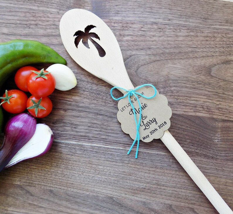 Beach Wedding Favor Palm Tree Wooden Spoon Palm Tree Party - Etsy