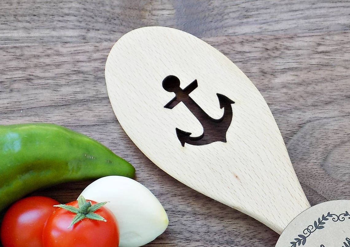 Anchor Wooden Spoon Rustic Wedding Favors Wooden Spoons Bridal | Etsy
