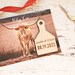 Wooden Cow Ear Tag Magnet With Texas Longhorn Cow Save the Date Card ...