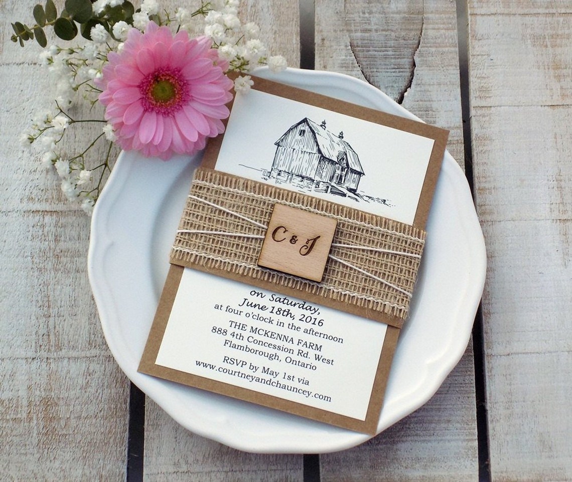 Barn Wedding Invite Farm Invitation Farm Wedding Rustic - Etsy