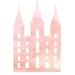 Pink watercolor silhouette of an LDS temple | Etsy