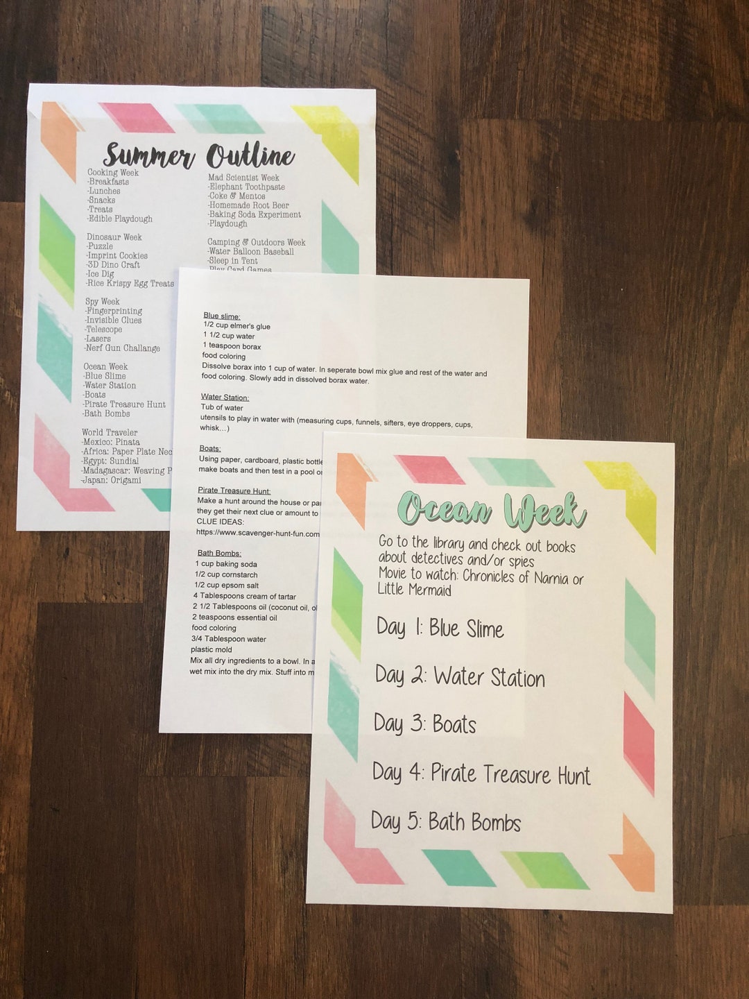 Summer Camp Ocean Week Guide - Etsy