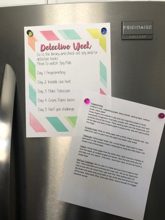 Summer Camp Detective Week Guide | Etsy