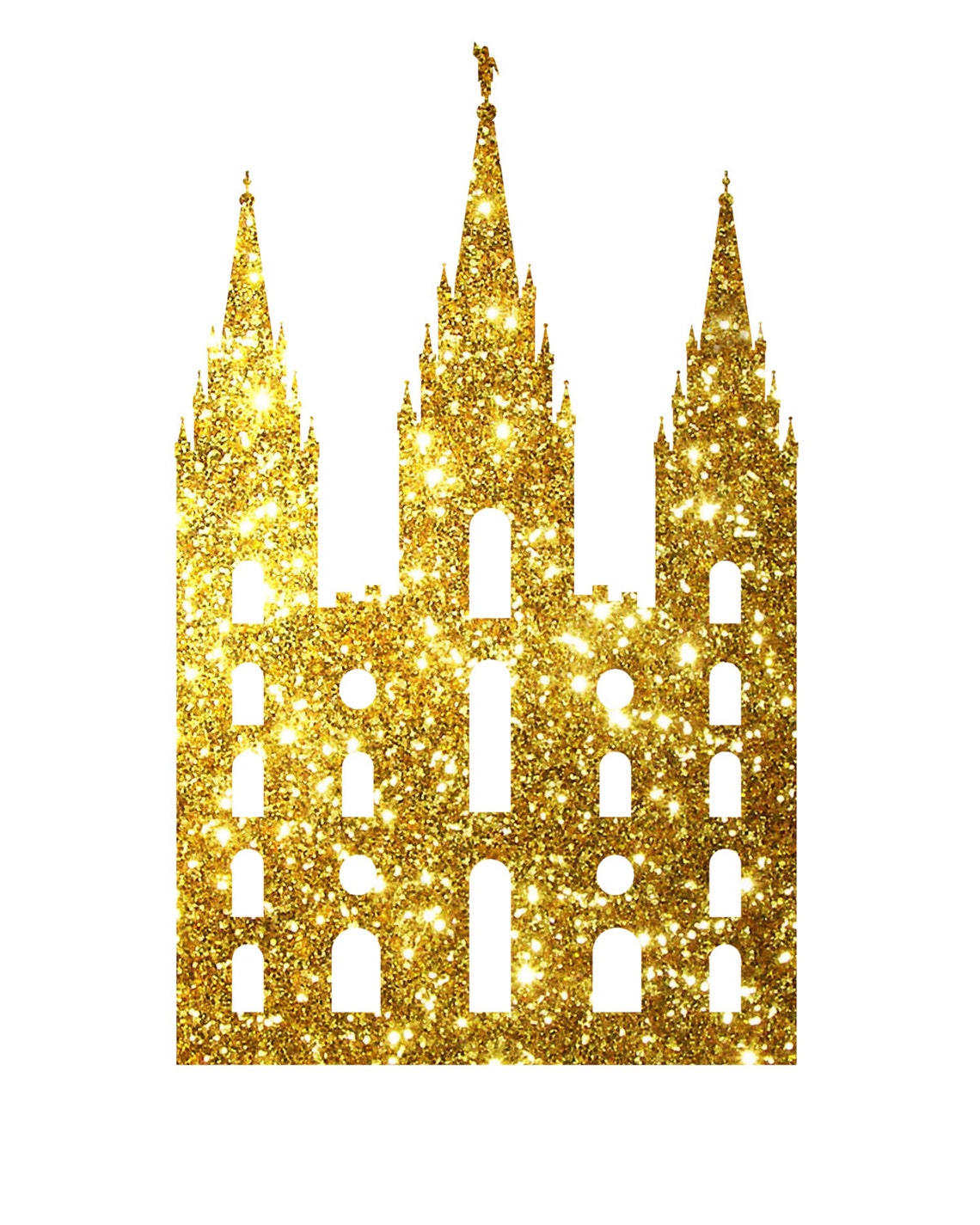 LDS Gold and Glittery Temple Print - Etsy