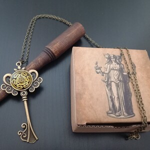 Key of Hekate Goddess With Wheel Symbol Pendant Necklace Box Hecate ...