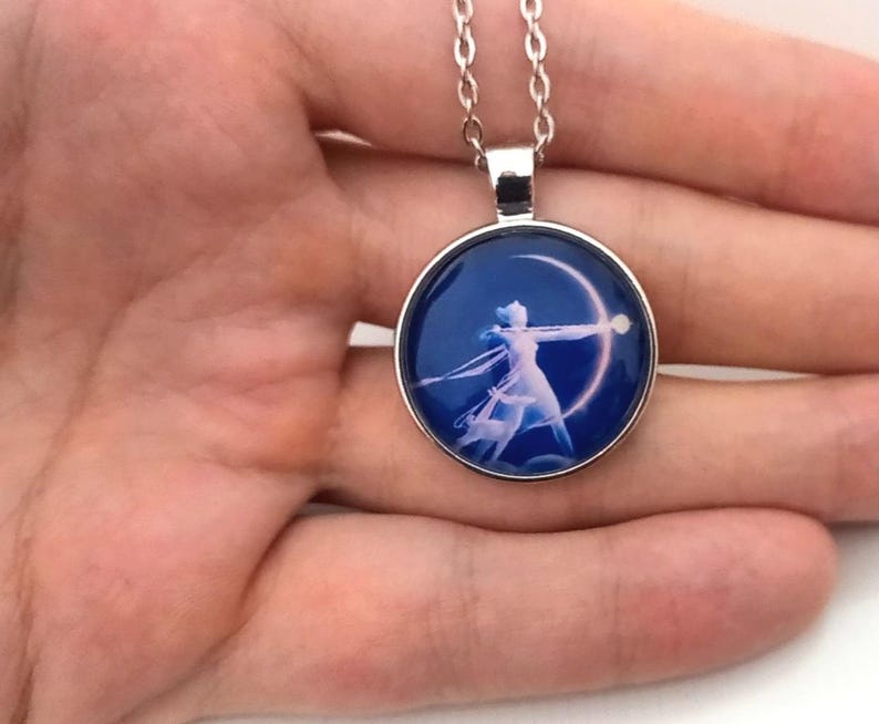 Artemis Moon Goddess Pendant Necklace + Gift Box - Greek Wicca Diana ...