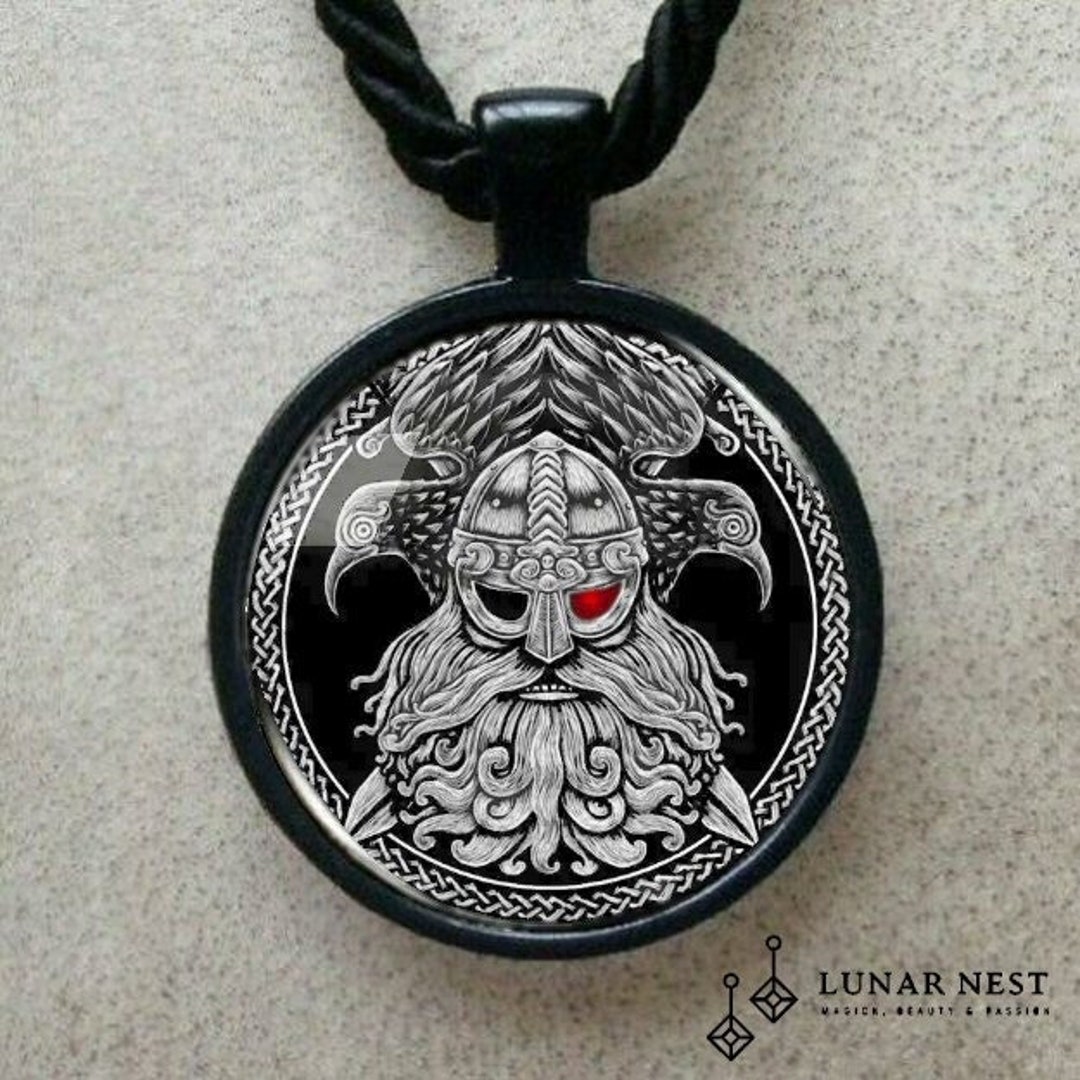 Norse God Odin Pendant Gift Box Viking Necklace Vegvisir Runes Thor ...
