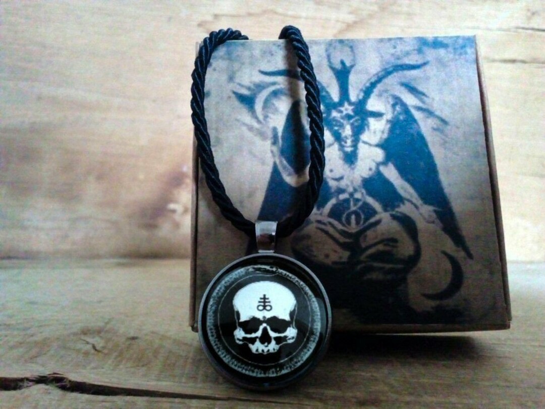Ouroboros Skull With Leviathan Symbol Pendant Necklace +box - Lucifer ...
