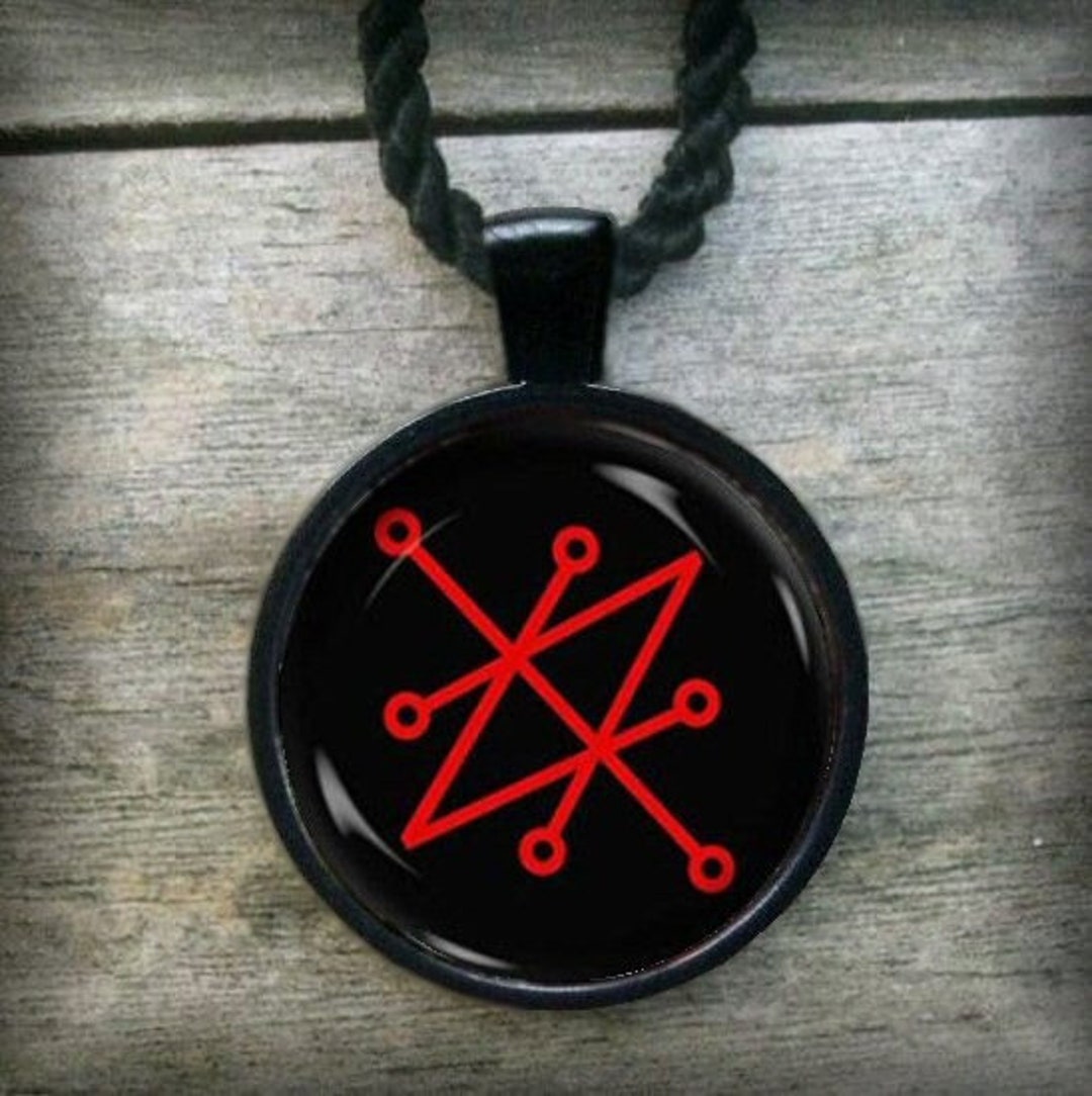 Sigil of Saturn Azazel Pendant Necklace baphomet Gift Box Lucifer ...